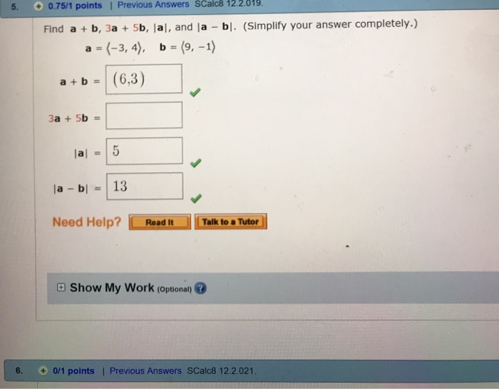 Solved 5. 0.75/1 points | Previous Answers SCalc8 12.2.019 | Chegg.com