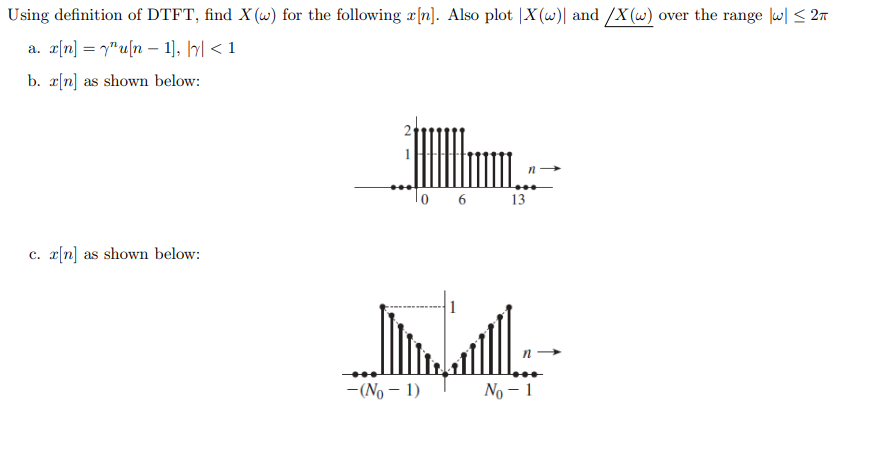Solved Using definition of DTFT, find X(ω) for the following | Chegg.com