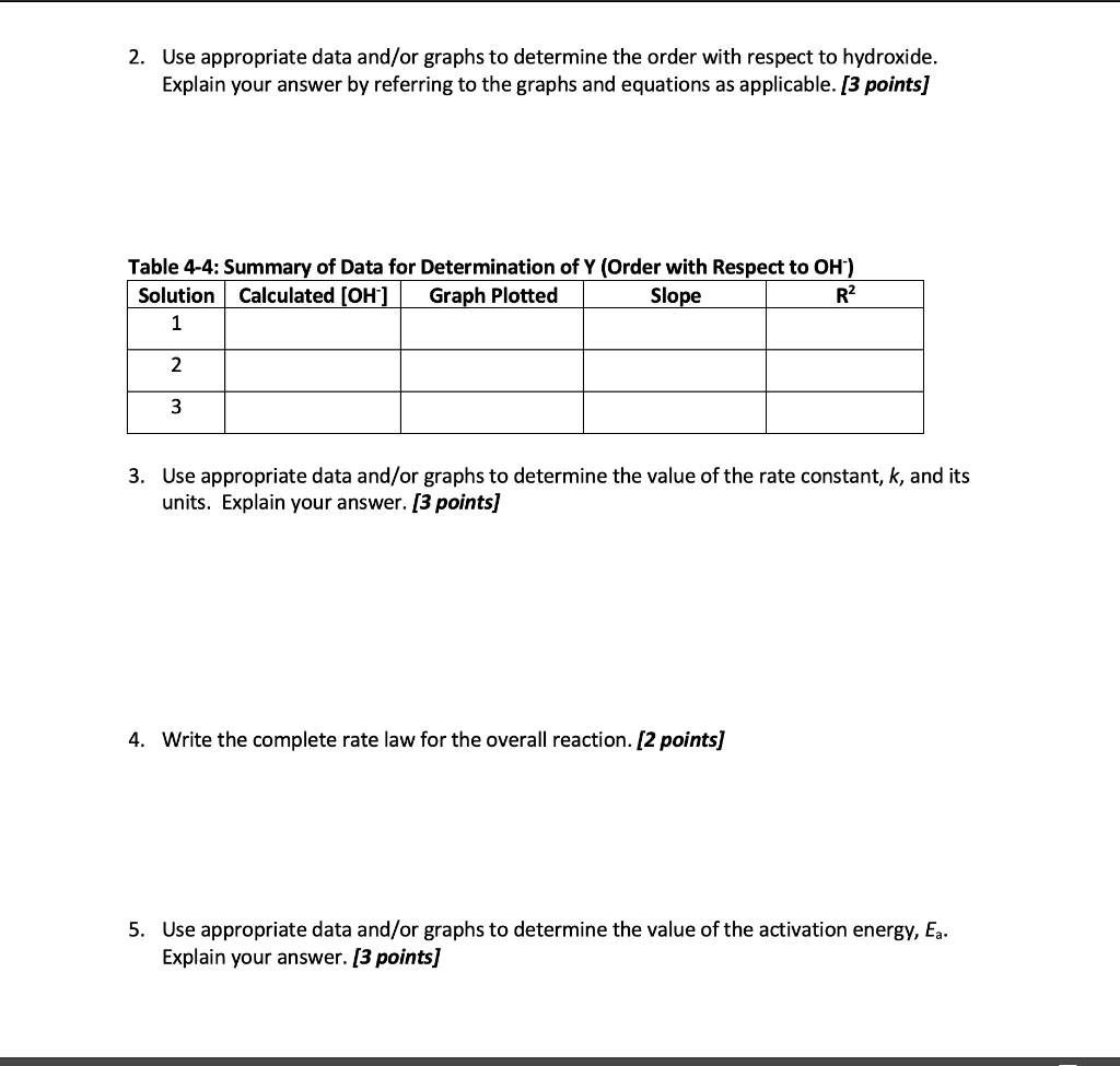 2. Use appropriate data and/or graphs to determine | Chegg.com