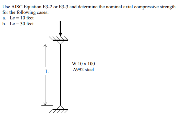 Solved Use AISC Equation E3-2 or E3-3 and determine the | Chegg.com