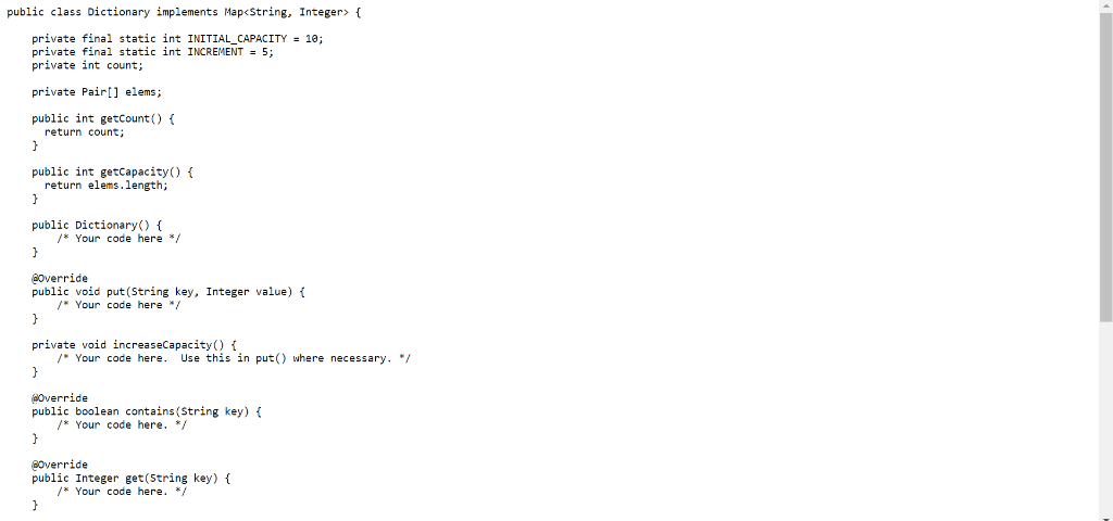 Solved 32 Implement The Class Dictionary Dictionary Keeps 