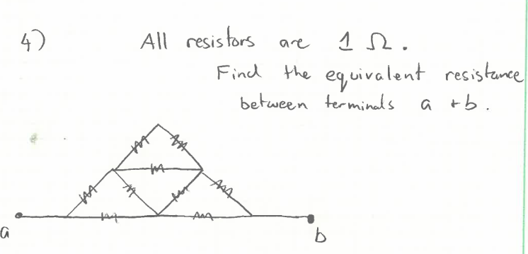 Solved All resistors are 1Ω. Find the equivalent resistance | Chegg.com