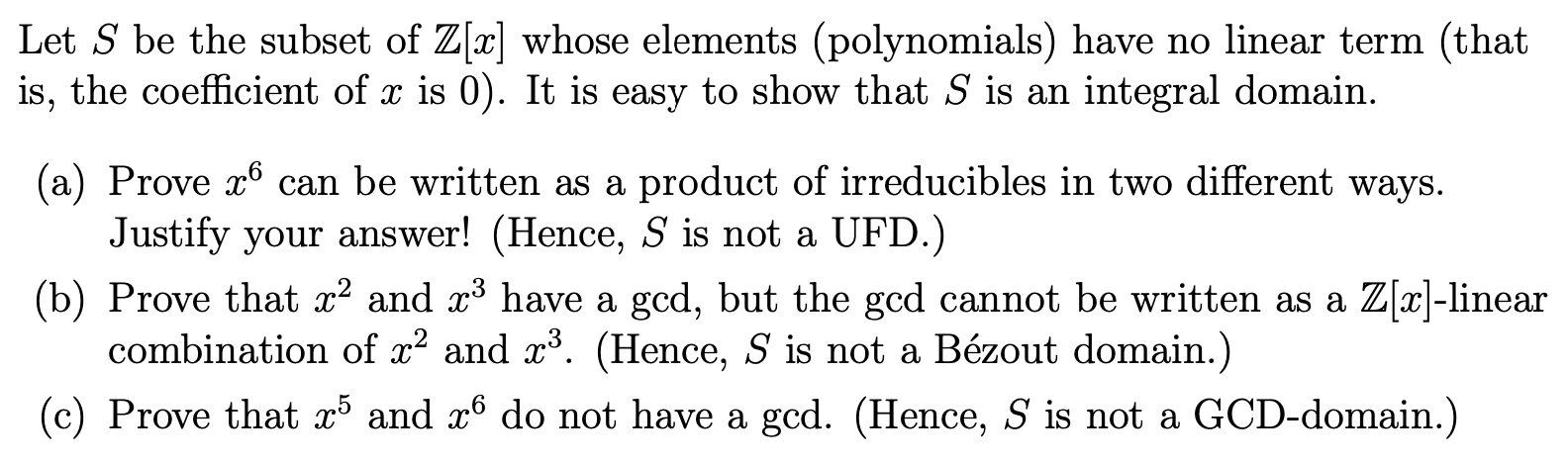 Solved Let S be the subset of Z[x] whose elements | Chegg.com