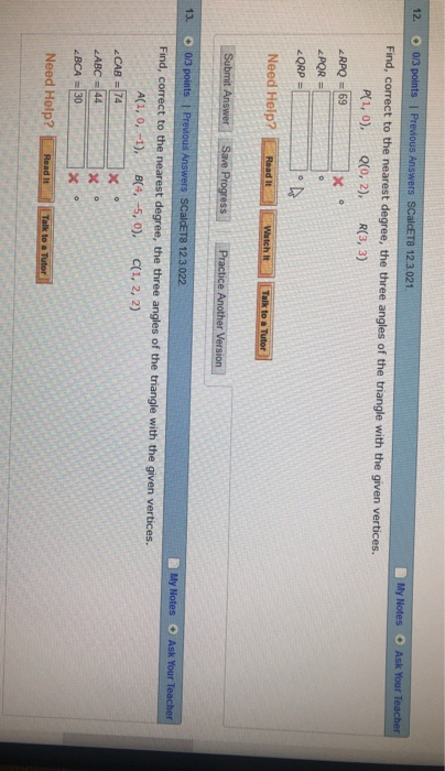 Solved 12. 0/3 points | Previous Answers SCalcET8 12.3.021 | Chegg.com