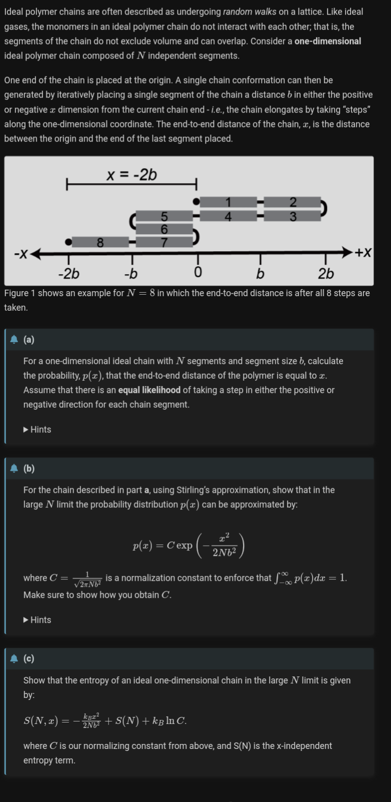 Solved Ideal polymer chains are often described as | Chegg.com