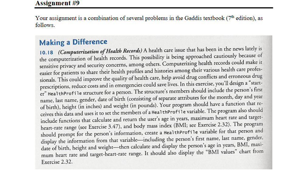 Solved Assignment #9 Your assignment is a combination of | Chegg.com