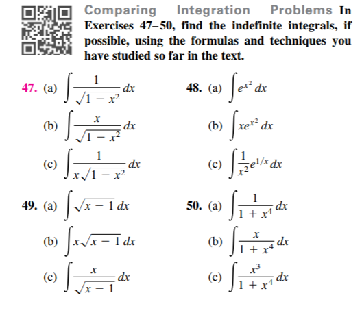 Solved Comparing Integration Problems In Exercises 47–50, | Chegg.com