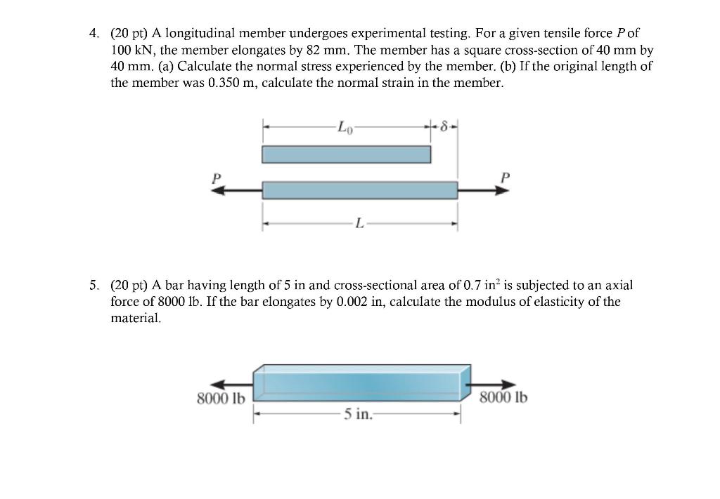 Solved 4. (20 pt) A longitudinal member undergoes | Chegg.com
