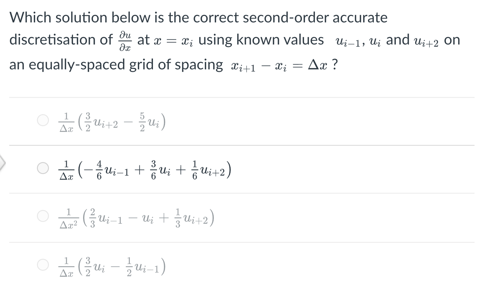 Solved Which solution below is the correct second-order | Chegg.com