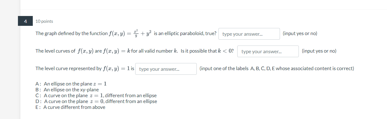 Solved The graph defined by the function f(x,y)=9x2+y2 is an | Chegg.com