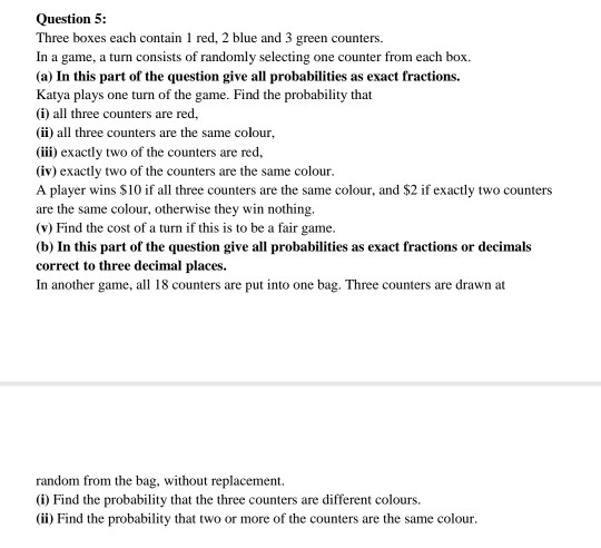 Solved Question 5: Three boxes each contain 1 red, 2 blue | Chegg.com