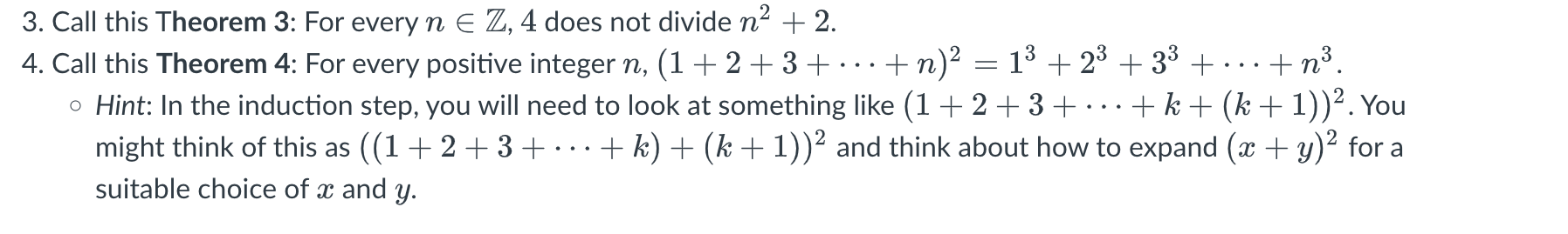Solved I need help with theorem 3 and 4 for my homework. I | Chegg.com