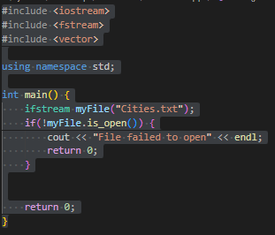 Solved My current code to start opening the file. a Map | Chegg.com