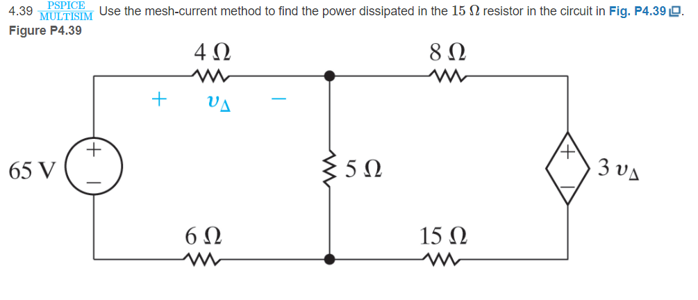 Solved Use the mesh-current method to find the power | Chegg.com