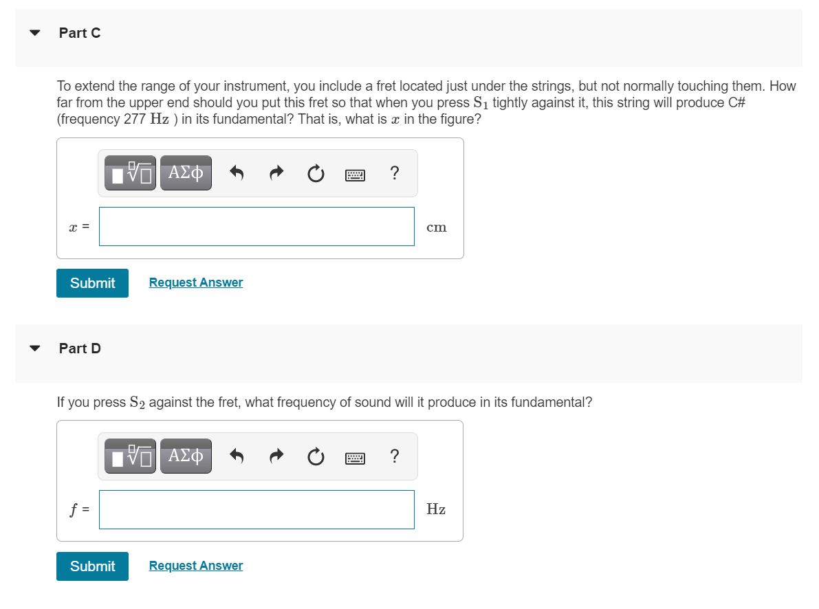 Solved Constants You are designing a two-string instrument | Chegg.com