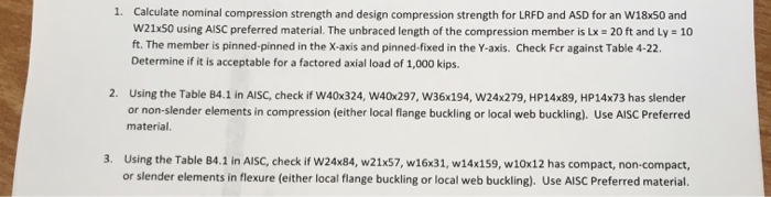 Solved Calculate nominal compression strength and design | Chegg.com