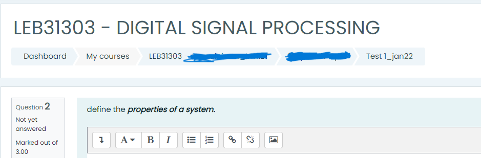 Solved LEB31303 - DIGITAL SIGNAL PROCESSING Dashboard My | Chegg.com