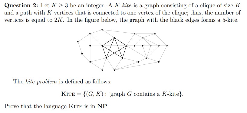 Question 2: Let K≥3 be an integer. A K-kite is a | Chegg.com