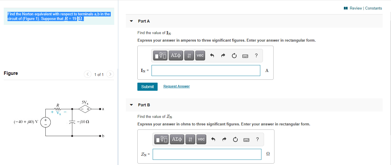 Solved Review Constants Find the Norton equivalent with | Chegg.com