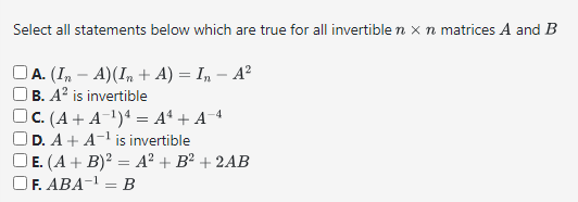 Solved Select all statements below which are true for all | Chegg.com