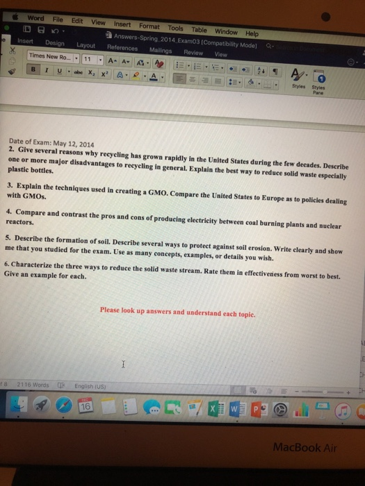 Solved Word File Edit View Insert Format Tools Table Window | Chegg.com