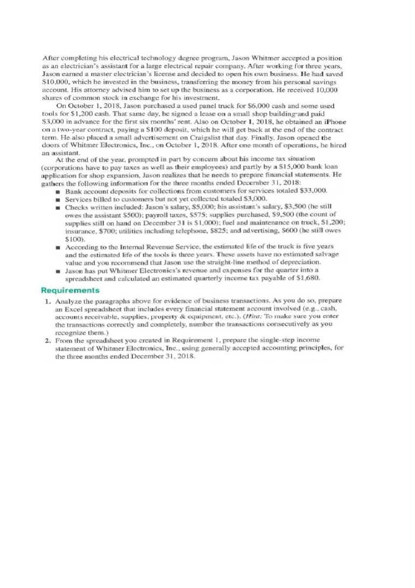 After completing his electrical technology degree | Chegg.com