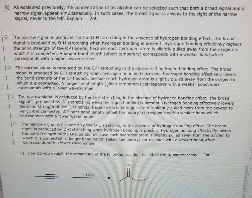 Solved 6) As explained previously, the concentration of an | Chegg.com