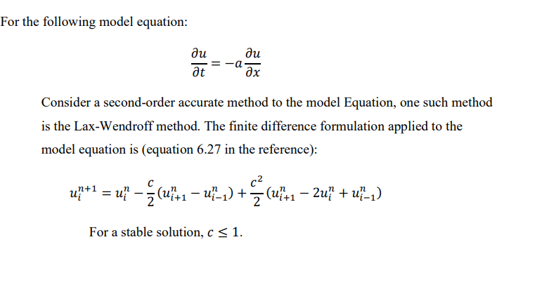 Solved For The Following Model