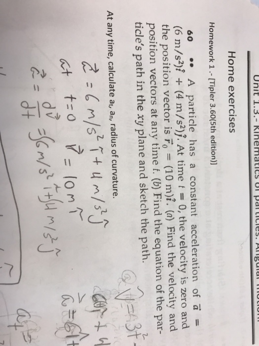 Solved Home exercises Homework 1. - [Tipler 3.60(5th | Chegg.com