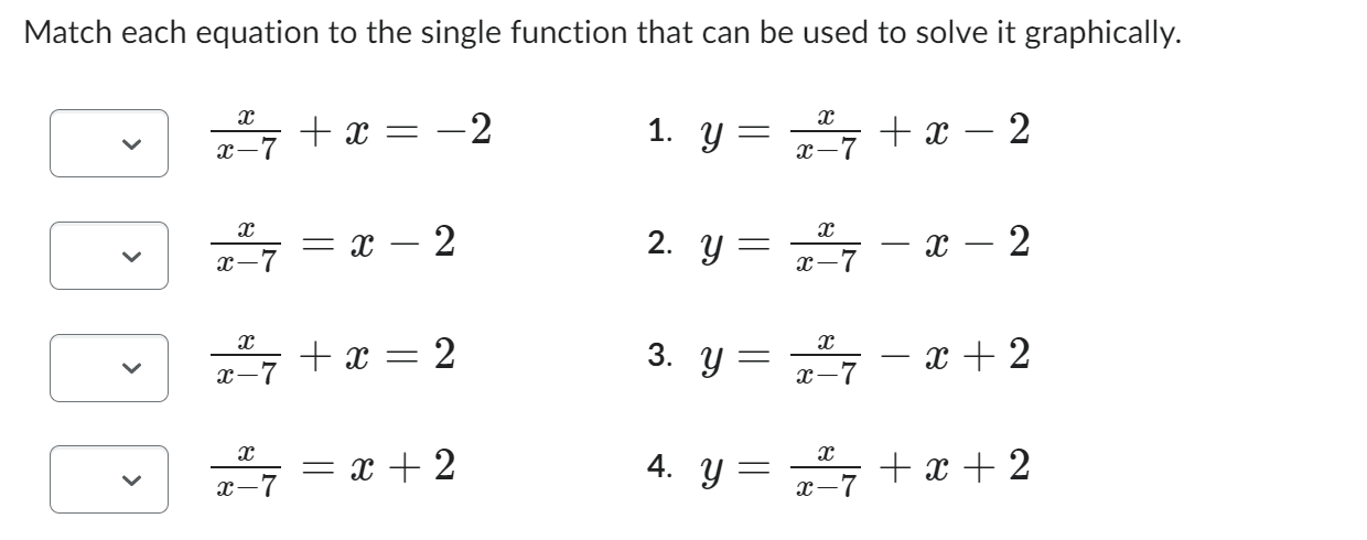 Solved Match each equation to the single function that can | Chegg.com