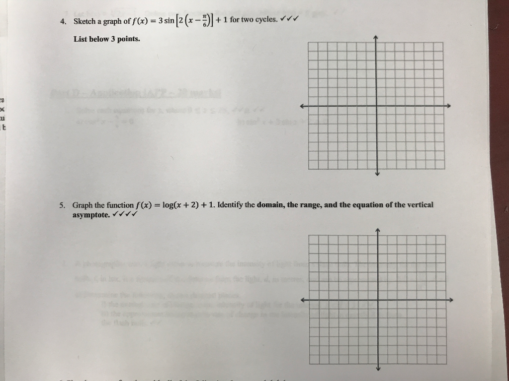Solved 4. Sketch a graph of fCx) 3 sin [2(-1 for two cycles | Chegg.com