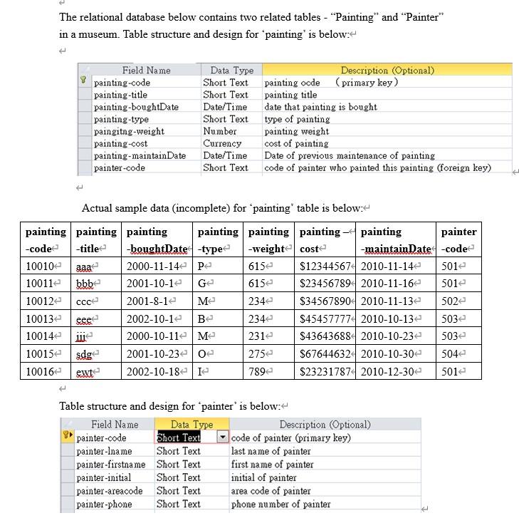 Solved The relational database below contains two related | Chegg.com