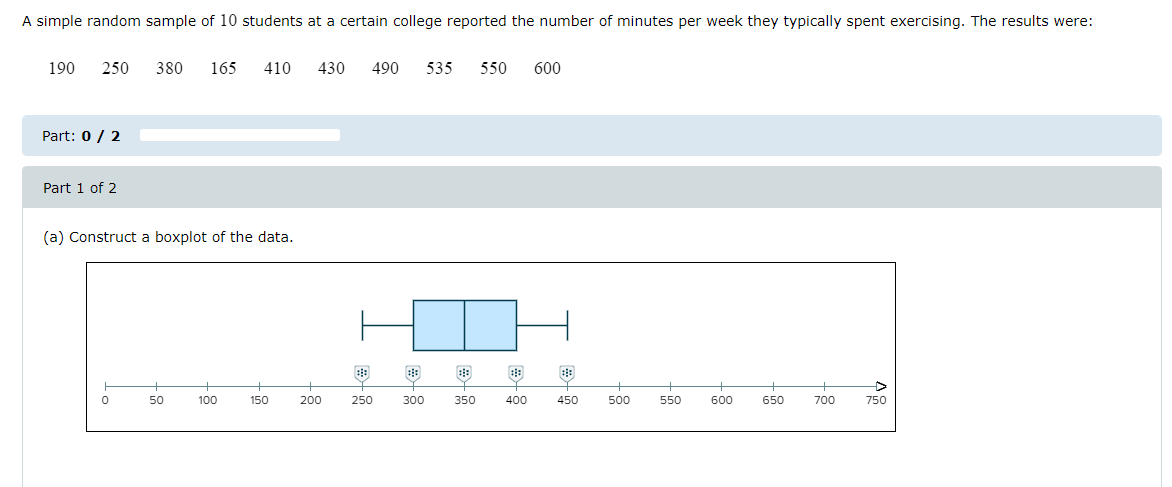 Solved (a) Construct a boxplot of the data. | Chegg.com