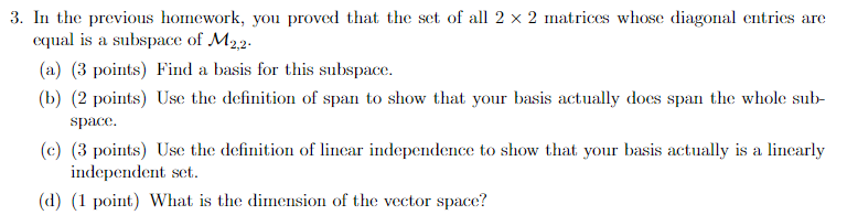 Solved 3. In the previous homework, you proved that the set | Chegg.com