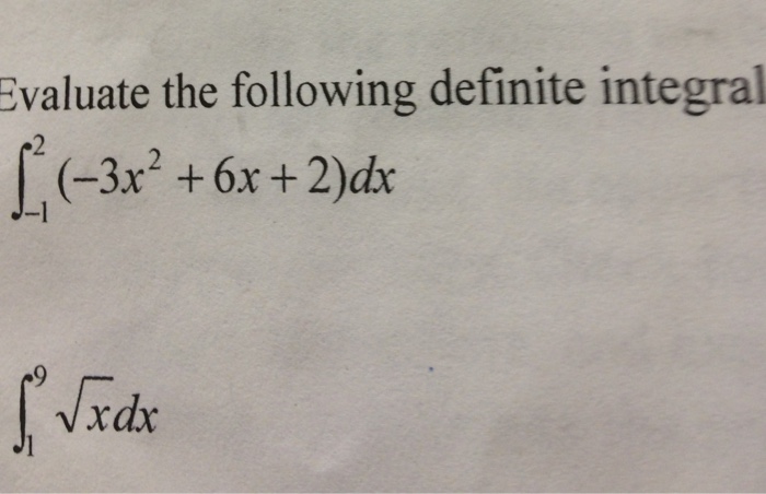 Solved Evaluate the following definite integral Vxdx | Chegg.com