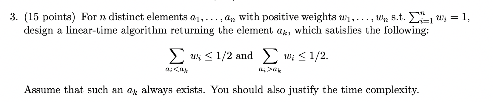 Solved 3. (15 points) For n distinct elements a1,…,an with | Chegg.com