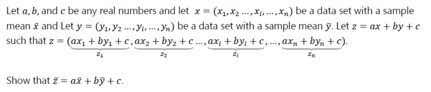 Solved Let a, b, and c be any real numbers and let x = (X1, | Chegg.com