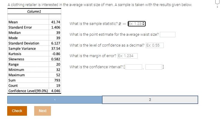 Solved A clothing retailer is interested in the average | Chegg.com