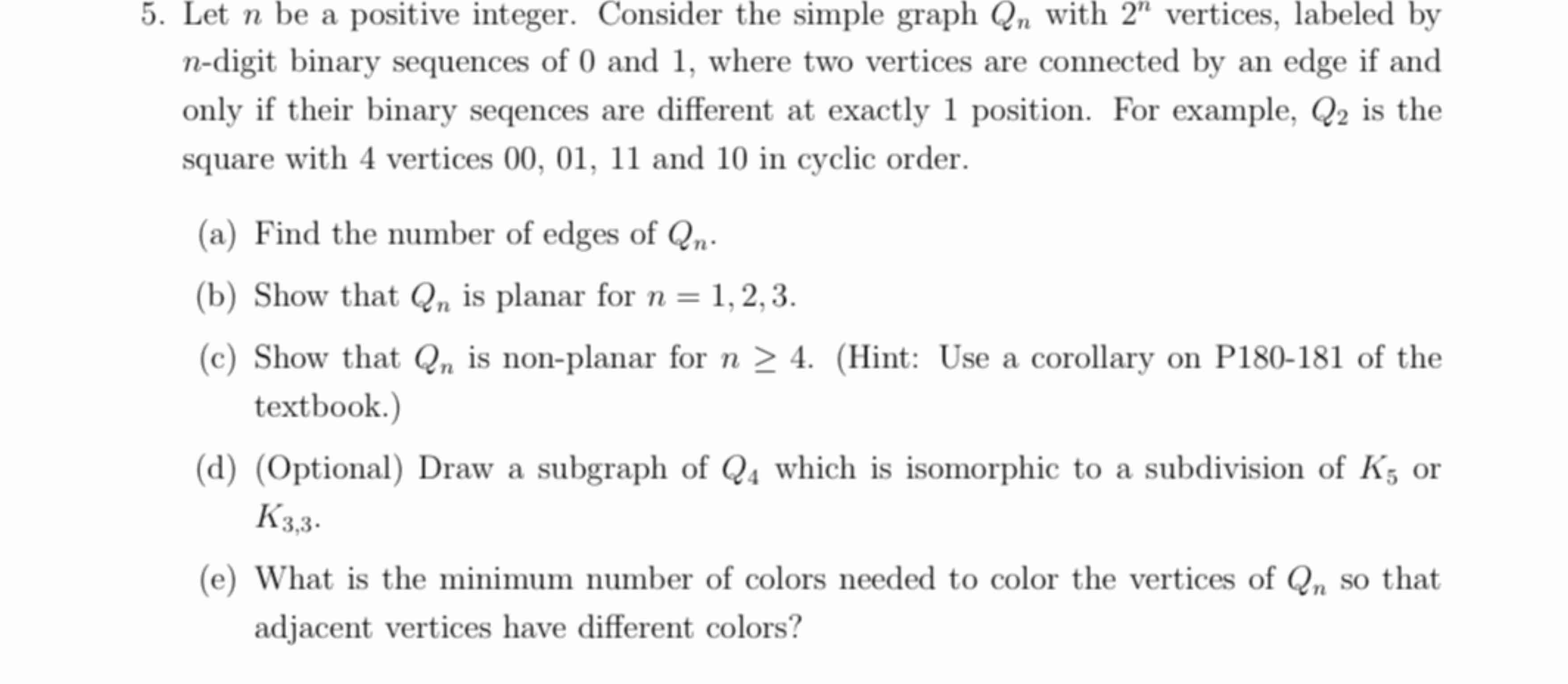 Solved Let n be ﻿a positive integer. Consider the simple | Chegg.com