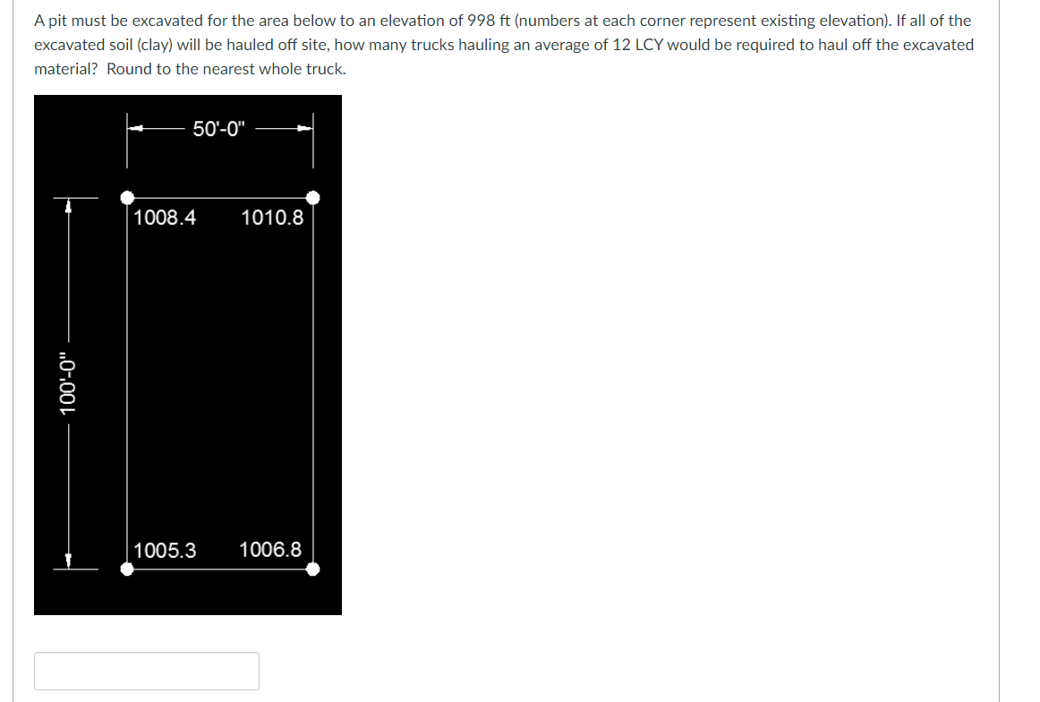 Solved A pit must be excavated for the area below to an | Chegg.com