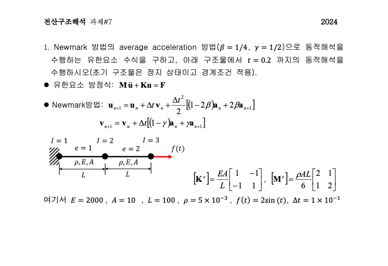 Find a finite element formula that performs dynamic | Chegg.com