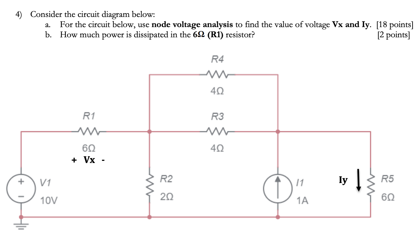 Solved 4) Consider the circuit diagram below: a. For the | Chegg.com