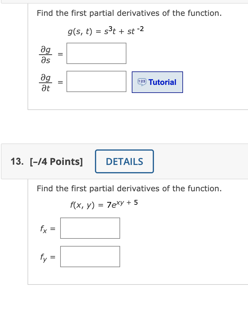 Solved Find the first partial derivatives of the function. | Chegg.com