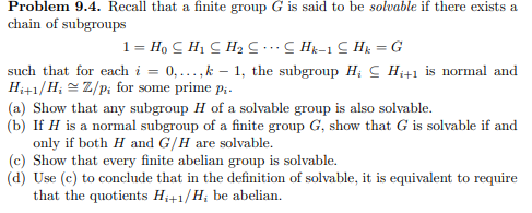 Solved Problem 9.4. Recall that a finite group G is said to | Chegg.com