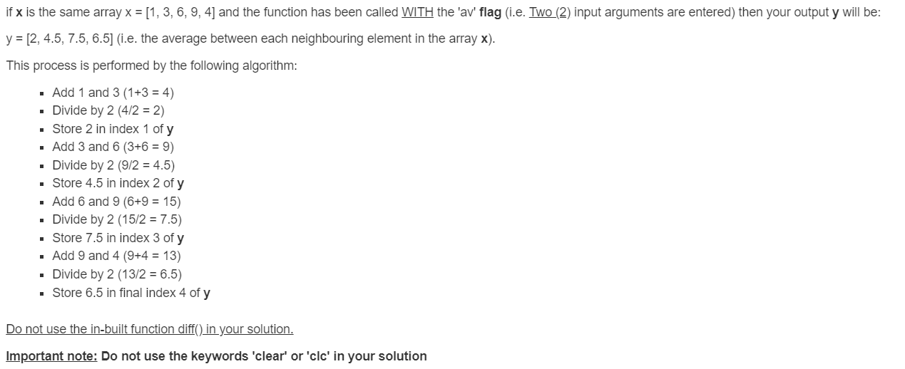 Solved Using nargin: A DifferencelAveraging Function My | Chegg.com