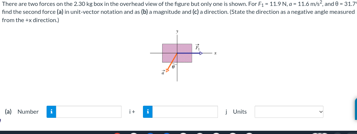 Solved There are two forces on the 2.30 kg box in the | Chegg.com