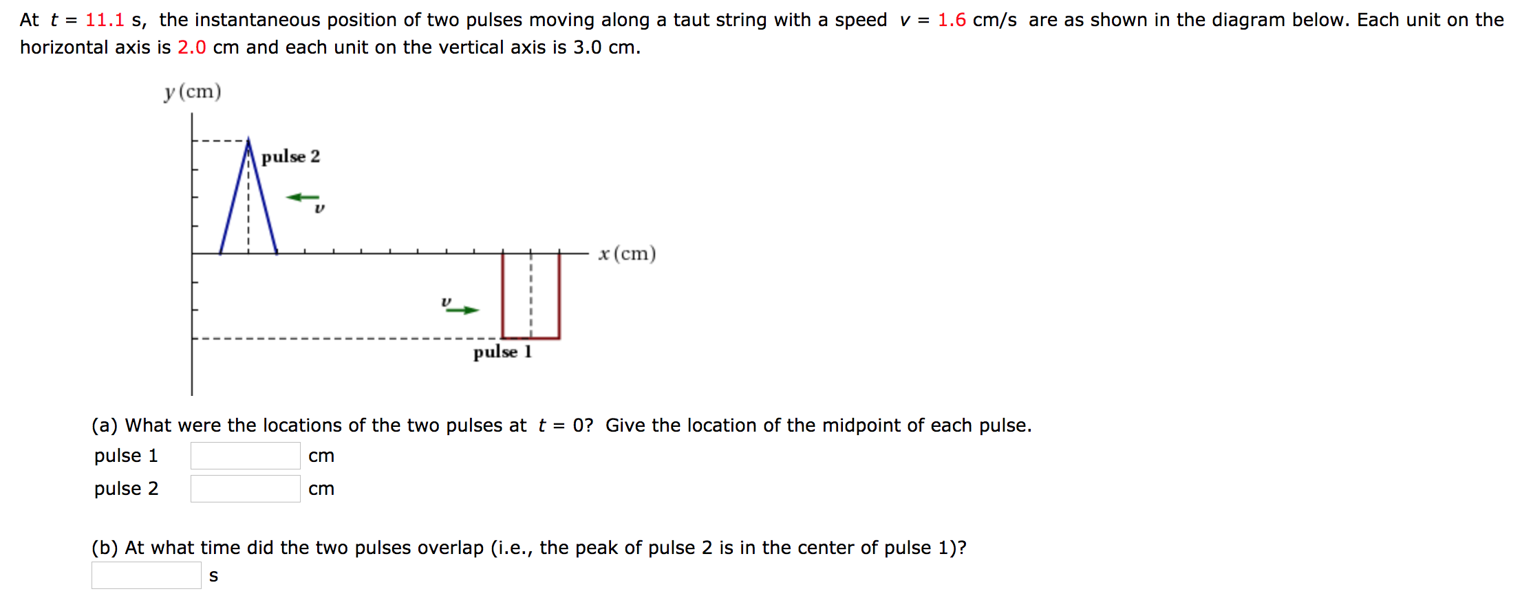 Solved At t = 11.1 s, the instantaneous position of two | Chegg.com
