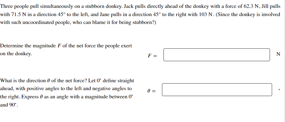 Solved Solve for the netforce and the direction of the | Chegg.com