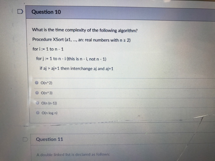 Solved D Question Complete the following algorithm (dotted | Chegg.com