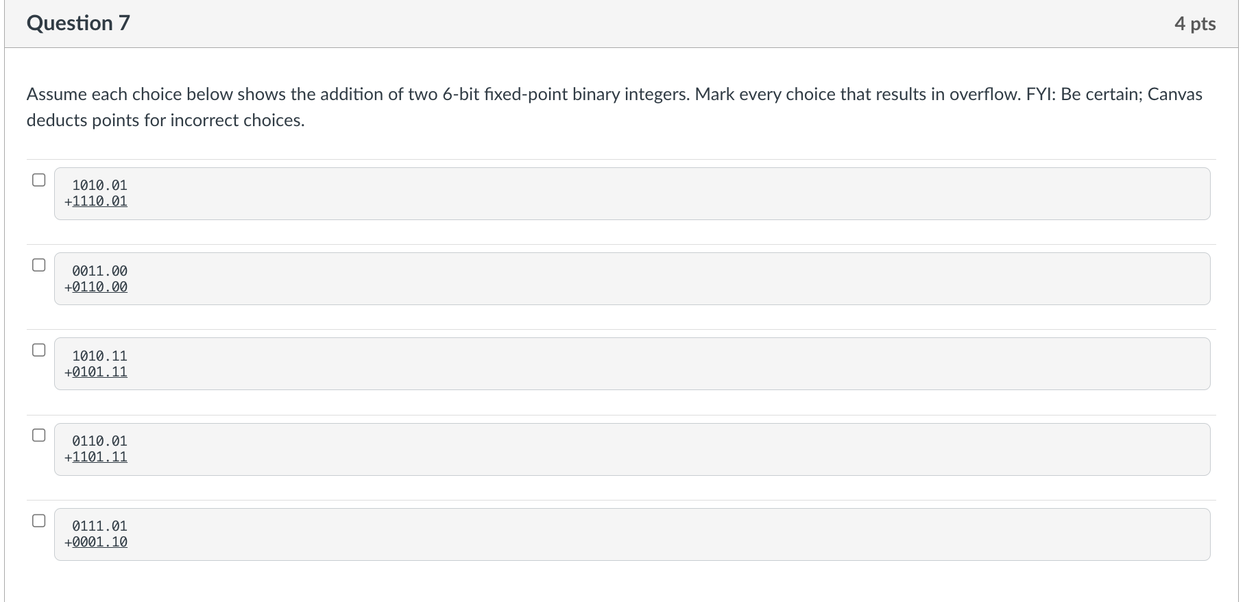 Solved Assume each choice below shows the addition of two | Chegg.com